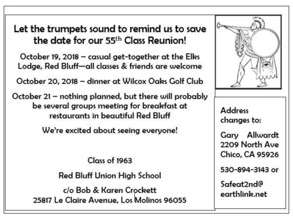 Red Bluff Union High School Class Of 1964, Red Bluff, CA